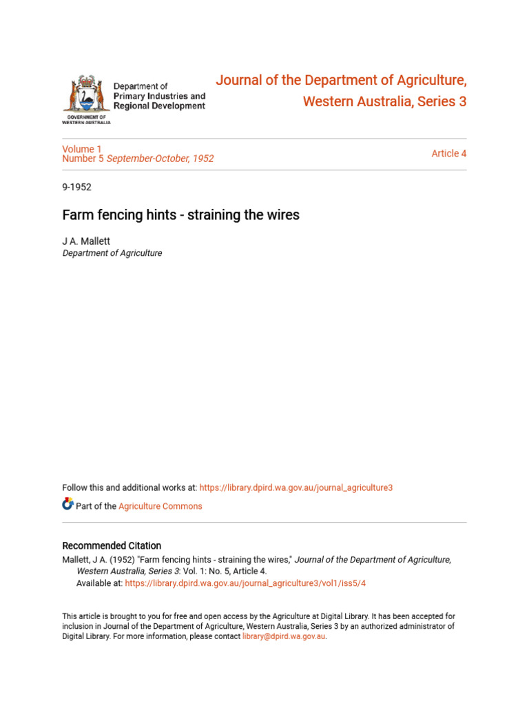 Farm Fencing Hints - Straining The Wires | PDF | Wire | Manufactured Goods