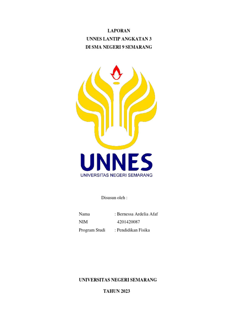 Laporan Lantip Angkatan 3 - Bernessa Ardelia Afaf - 4201420087 ...