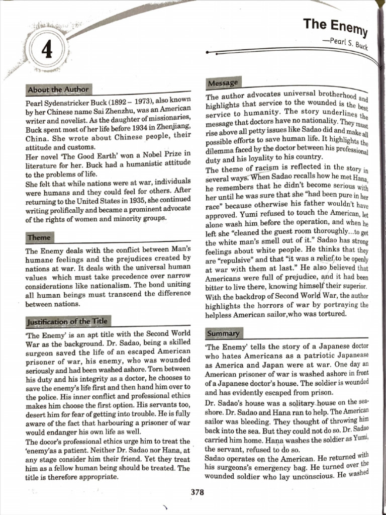 Summary - The Enemy | PDF