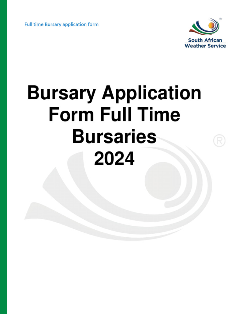 Full-Time Bursary Application Form 2024 | PDF