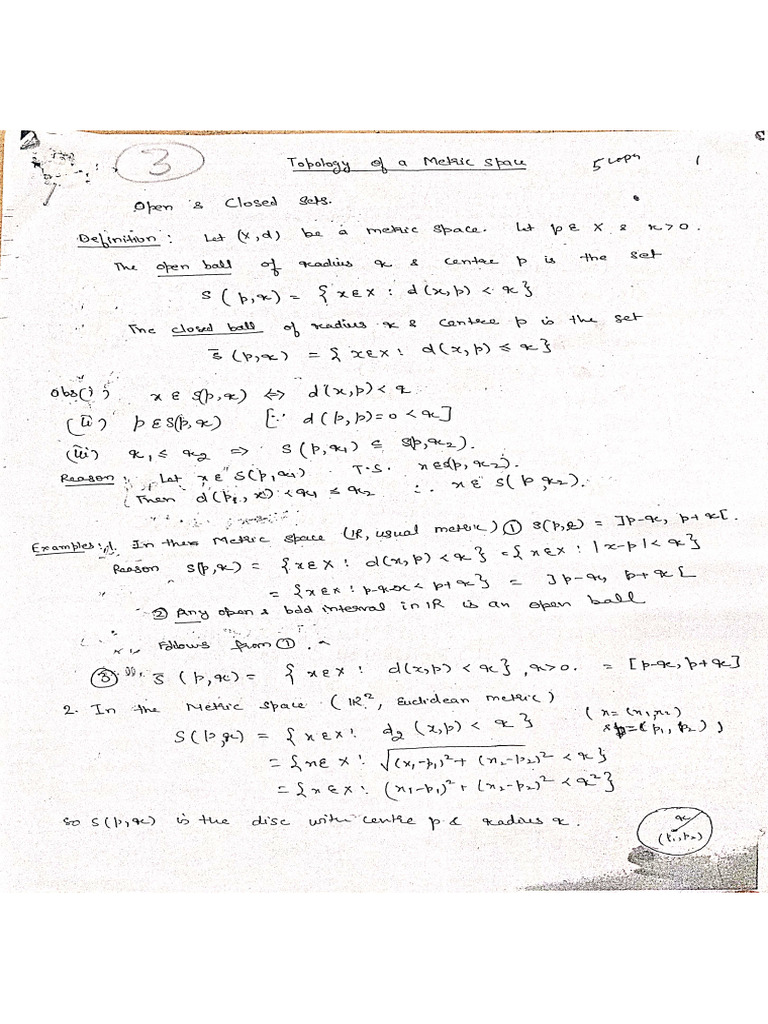 Open Ball and Close Ball | PDF