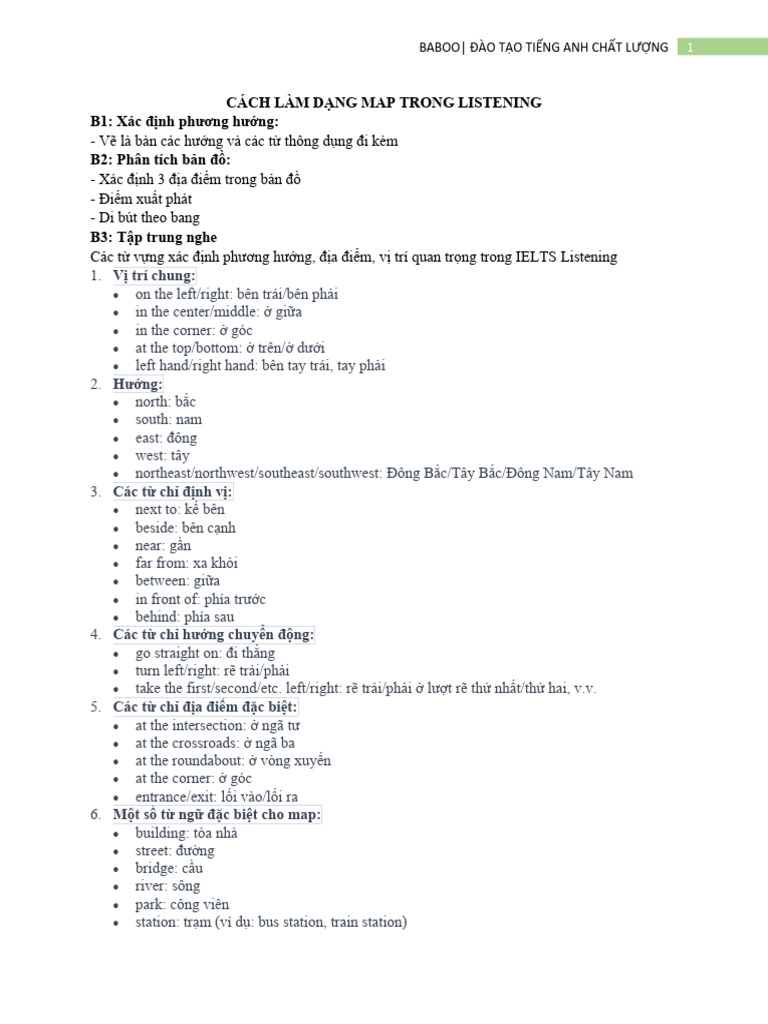 Cách Làm D NG Map Trong Listening | PDF