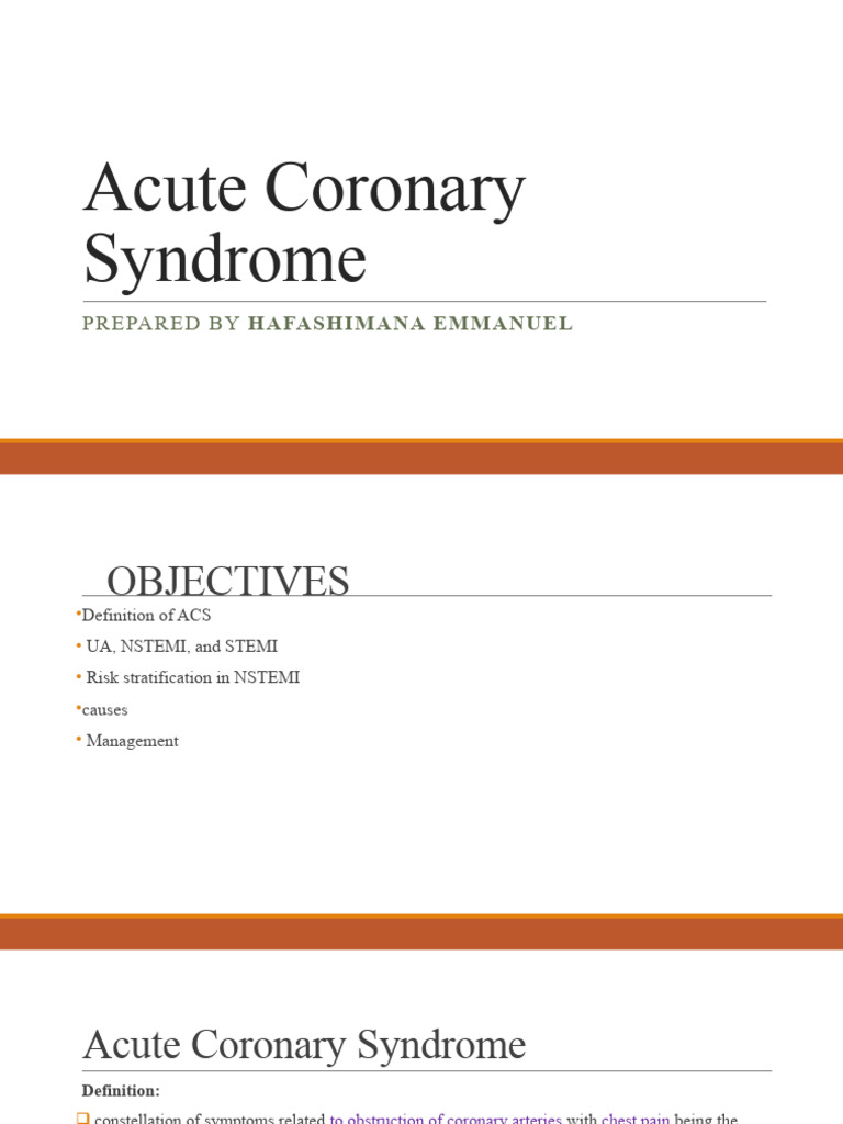 Acute Coronary Syndrome | PDF | Myocardial Infarction | Coronary Artery ...