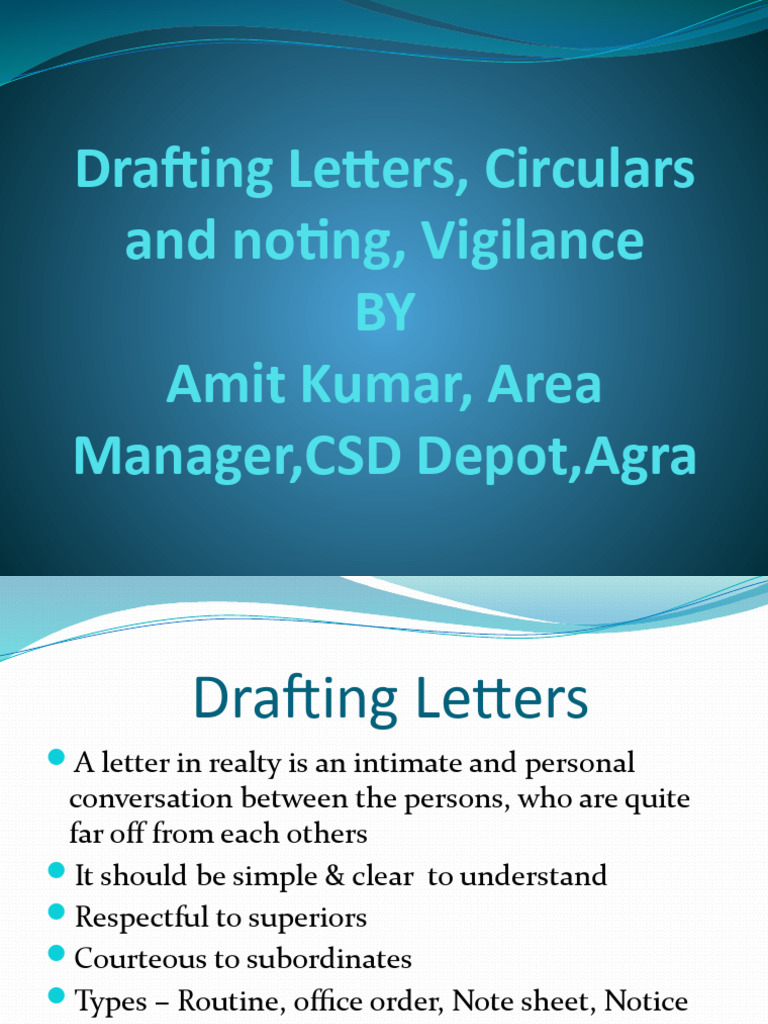 Drafting Letters, Circulars and Noting - Final | Download Free PDF | Justice | Crime & Violence