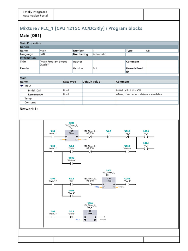 Mixture Ladder Logic | PDF | Computer Architecture | Electrical Engineering