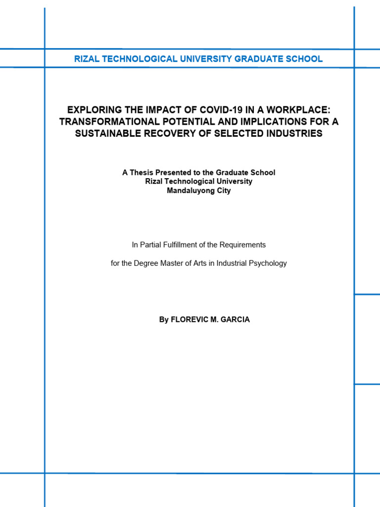 THESIS Exploring The Impact of Covid 19 in A Workplace Transformational ...