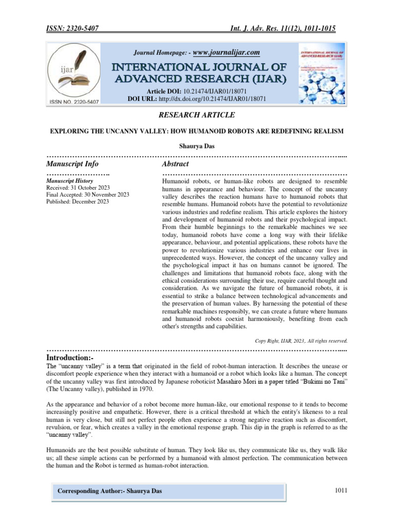 Exploring The Uncanny Valley: How Humanoid Robots Are Redefining ...