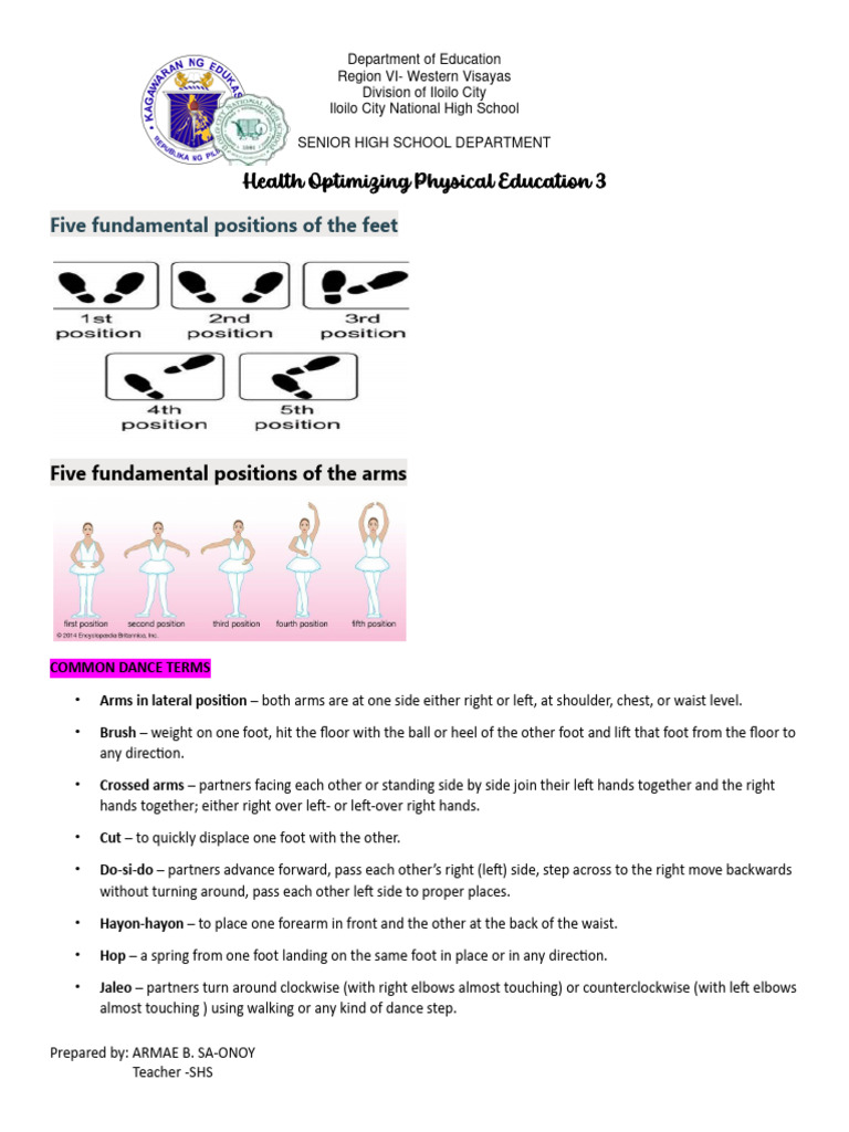 Hope 3 Common Dance Terms | PDF | Foot | Anatomical Terms Of Motion