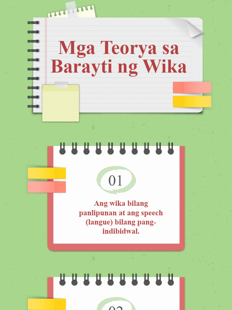 Mga Teorya Sa Barayti Ng Wika | PDF