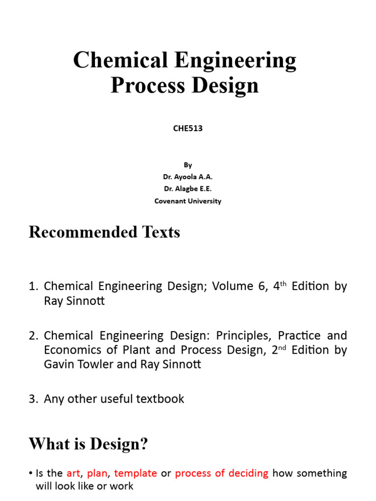 CHE513 | PDF | Engineering Design Process | Design