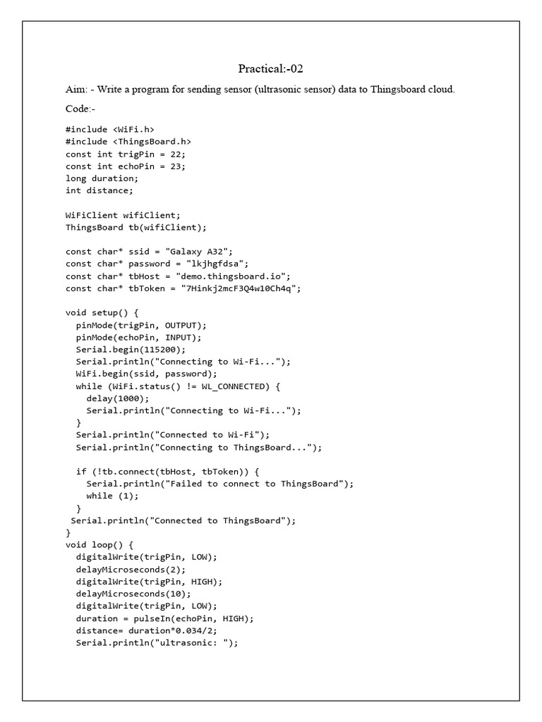 Iot Practical 02 | PDF