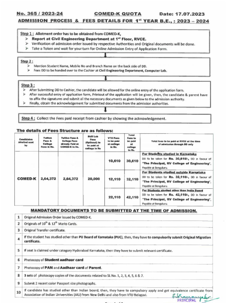 4 Comedk Quota - Admission Process & Fees Details For 1ST Year B.E 2023 ...
