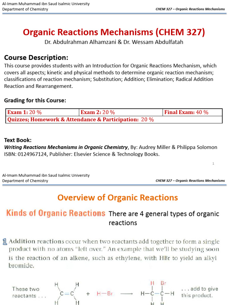 Chapter-0i Types of Org RXN | PDF | Chemical Reactions | Chemical Bond