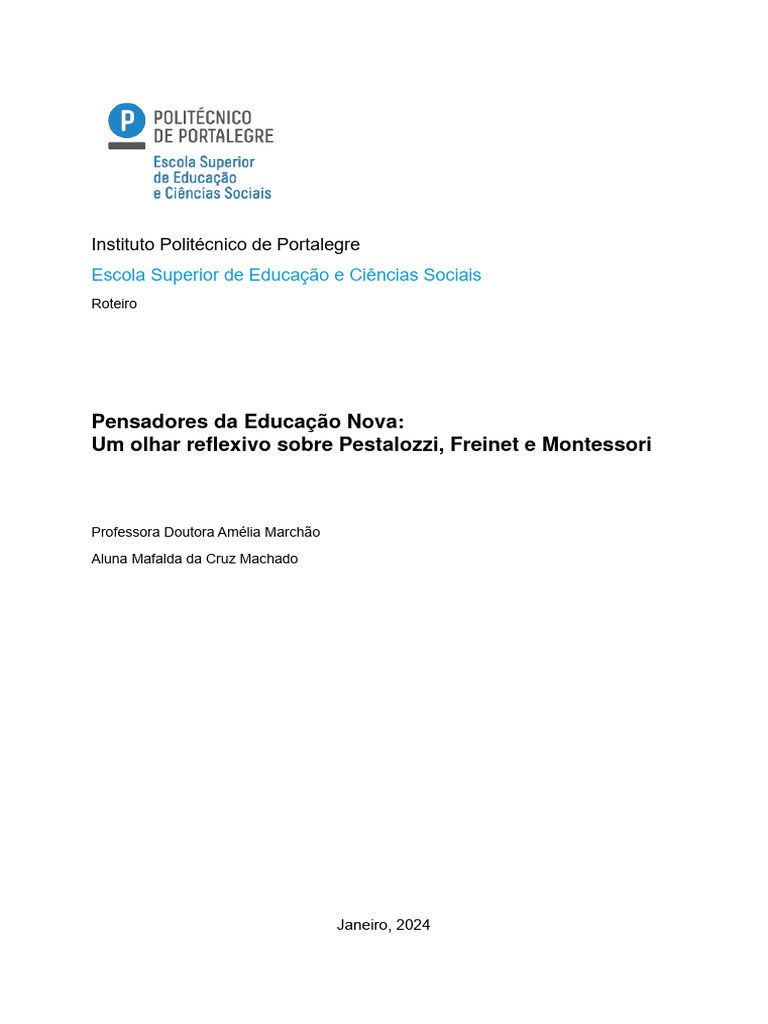 Roteiro Final | PDF | Pedagogia | Aprendizado