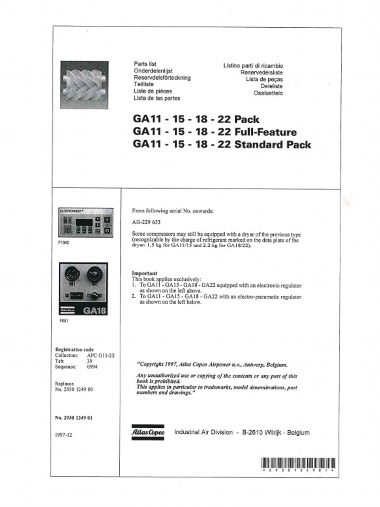 GA 11 GA 15 GA 18 Parts List 1 | PDF