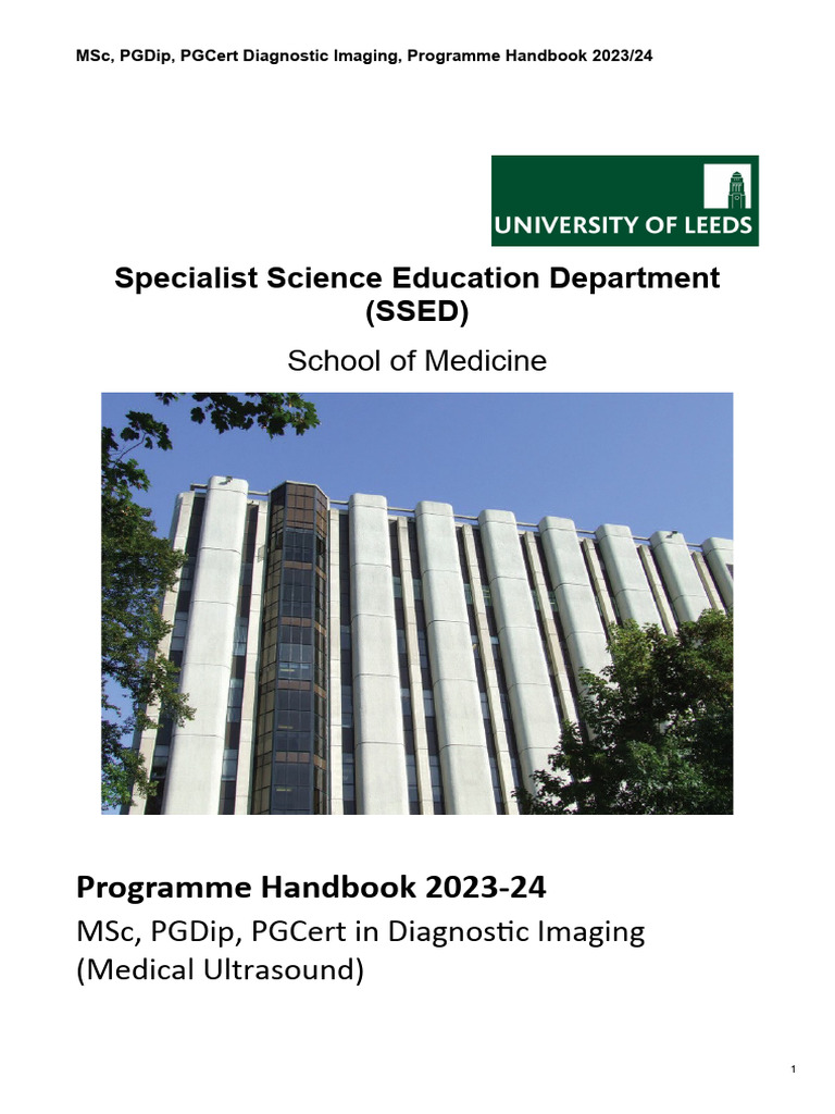 PG Diagnostic Imaging Programme Handbook 202324-1 | PDF | Educational ...