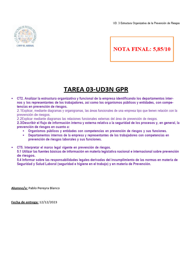 Tarea 03-Ud3n Plantilla | PDF | Daños y perjuicios | Business