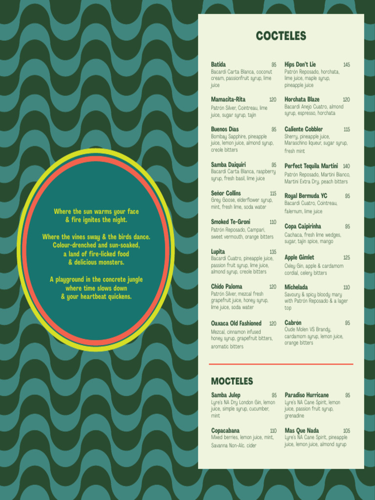 Mamasamba Cocktail Menu Aug+2023+website | PDF | Rum | Champagne