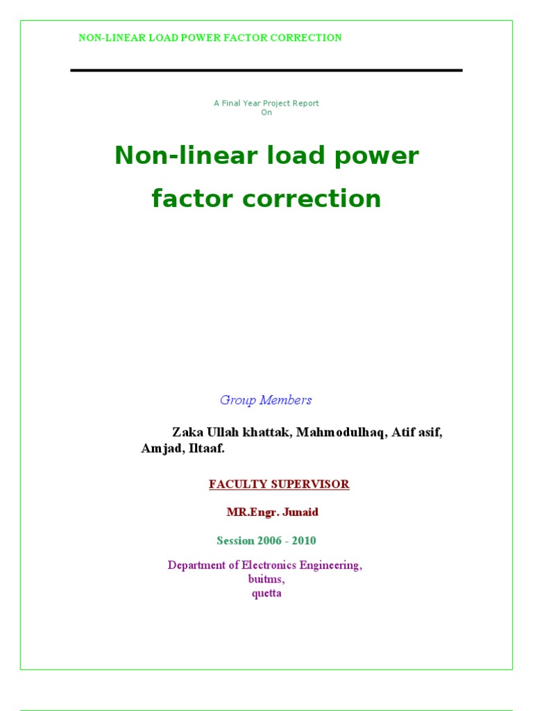Non-Linear Load Power Fact 2 Neww | PDF | Ac Power | Capacitor