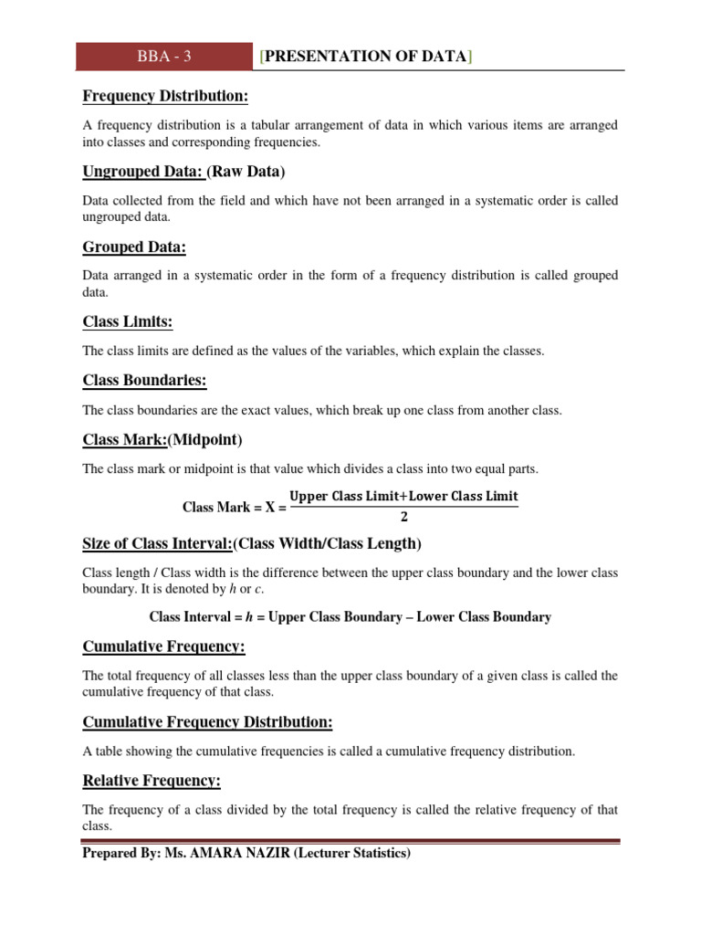 Presentation of Data | PDF | Histogram