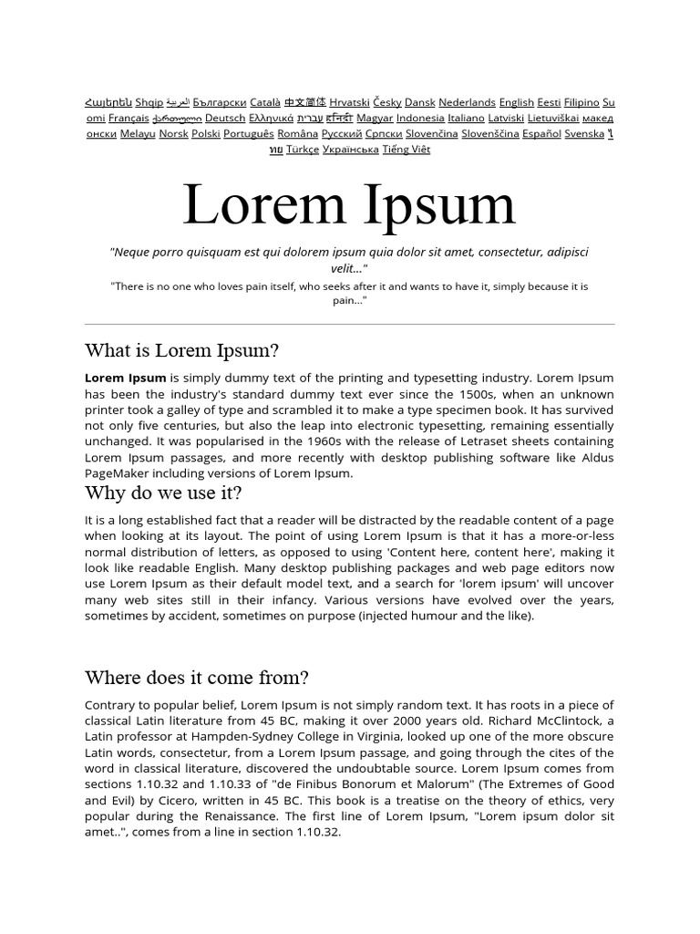What Is Lorem Ipsum? | PDF