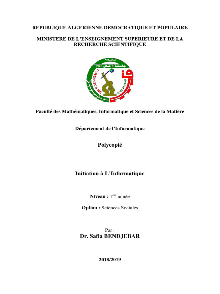 Cours de L'informatique Bureautique | PDF | CD-ROM | Informatique