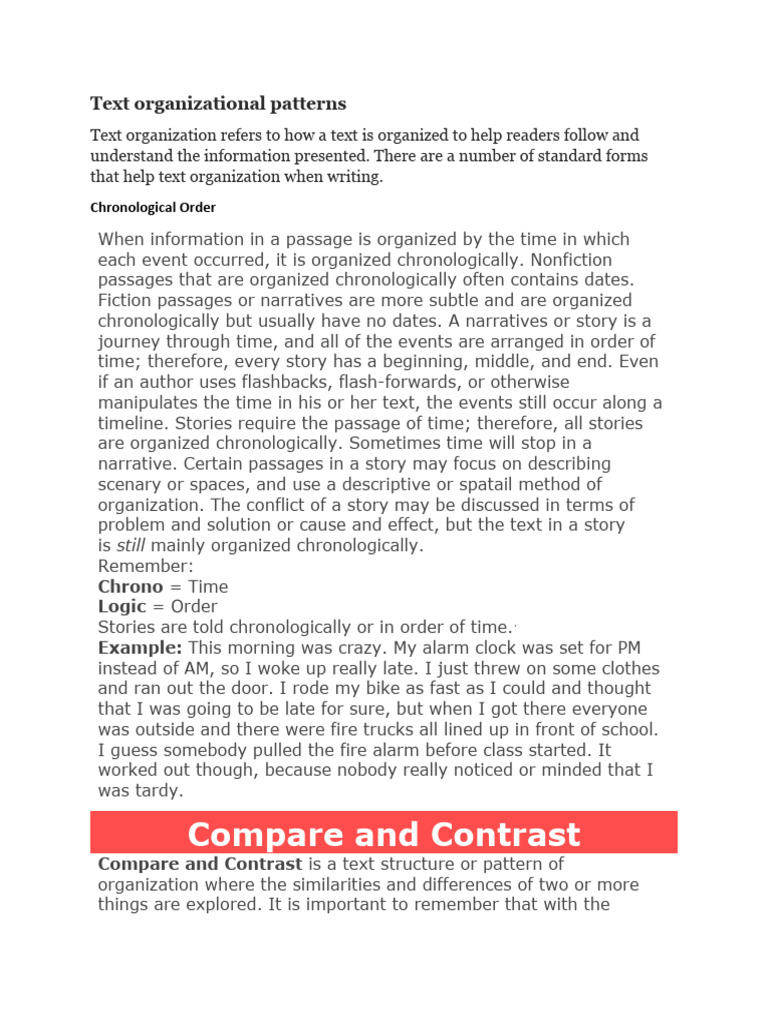 Text Organizational Patterns | PDF | Feeling | Volcano