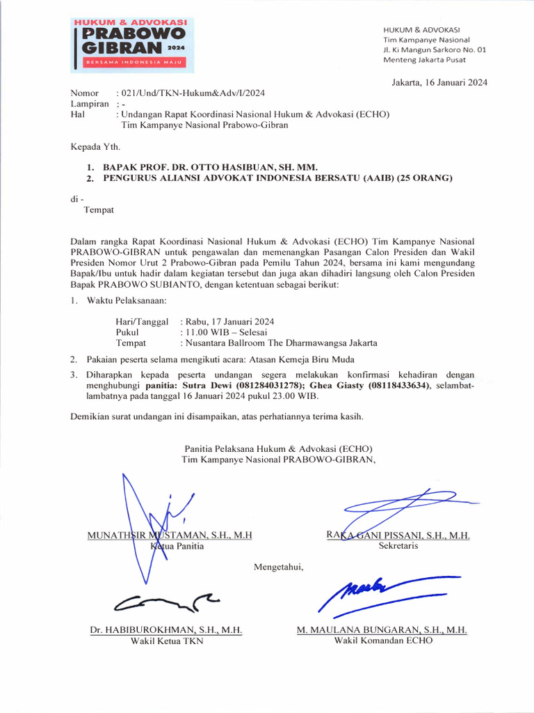 Bapak Prof. Dr. Otto Hasibuan, Sh. Mm. Beserta Pengurus Aaib | PDF ...