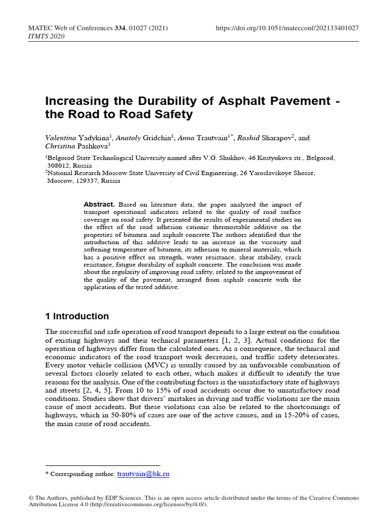 Increasing The Durability of Asphalt Pavement - TH | PDF | Concrete ...