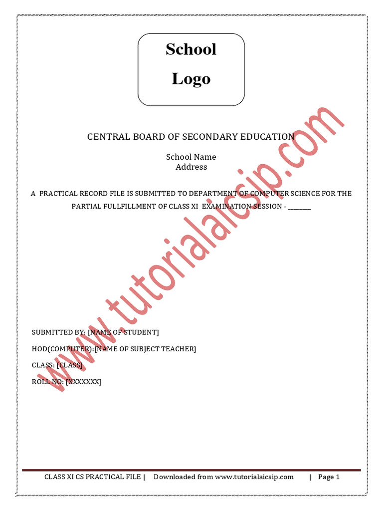 Class XI CS Practical File 2022-23 | PDF | Numbers | Arithmetic
