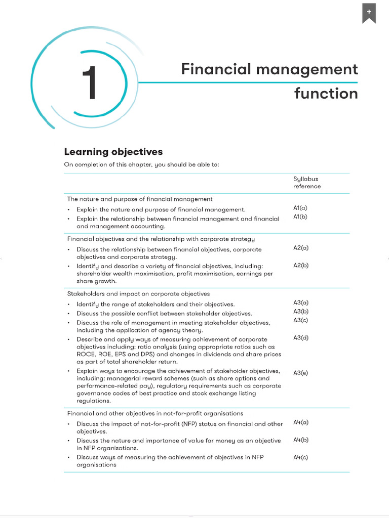 Chapter1-Finanacial Management Function | PDF | Economies | Business