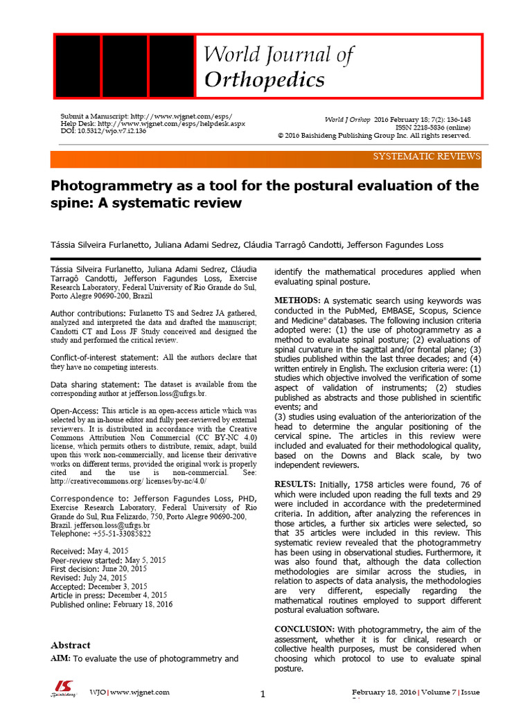Wjo 7 136 | PDF | Vertebral Column | Scoliosis