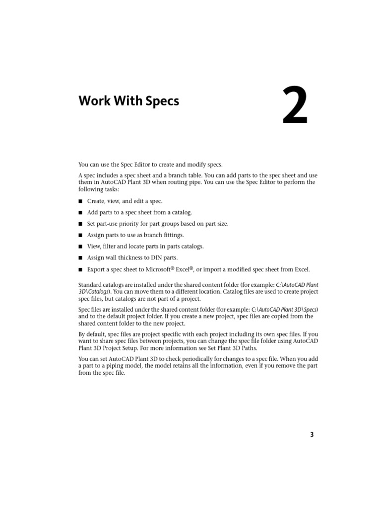 Plant 3D Specs and Catalogs - 72024011817-18-0317180307 | PDF