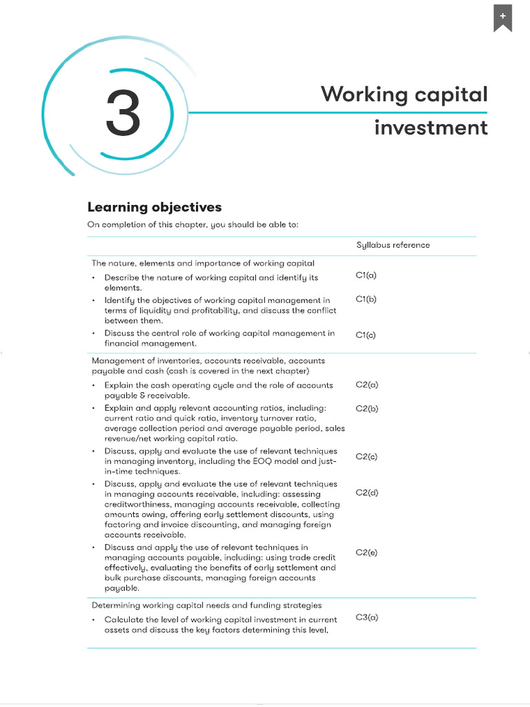 Working Capital Management Guide | PDF | Economics | Investing