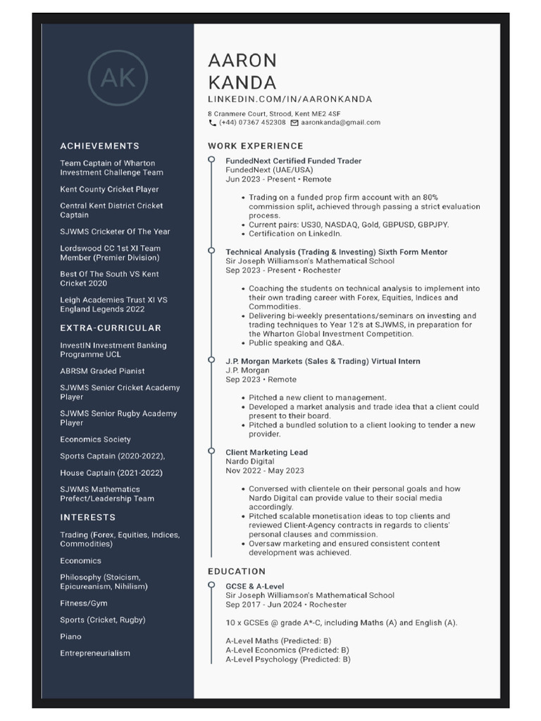 Aaron Kanda CV | PDF