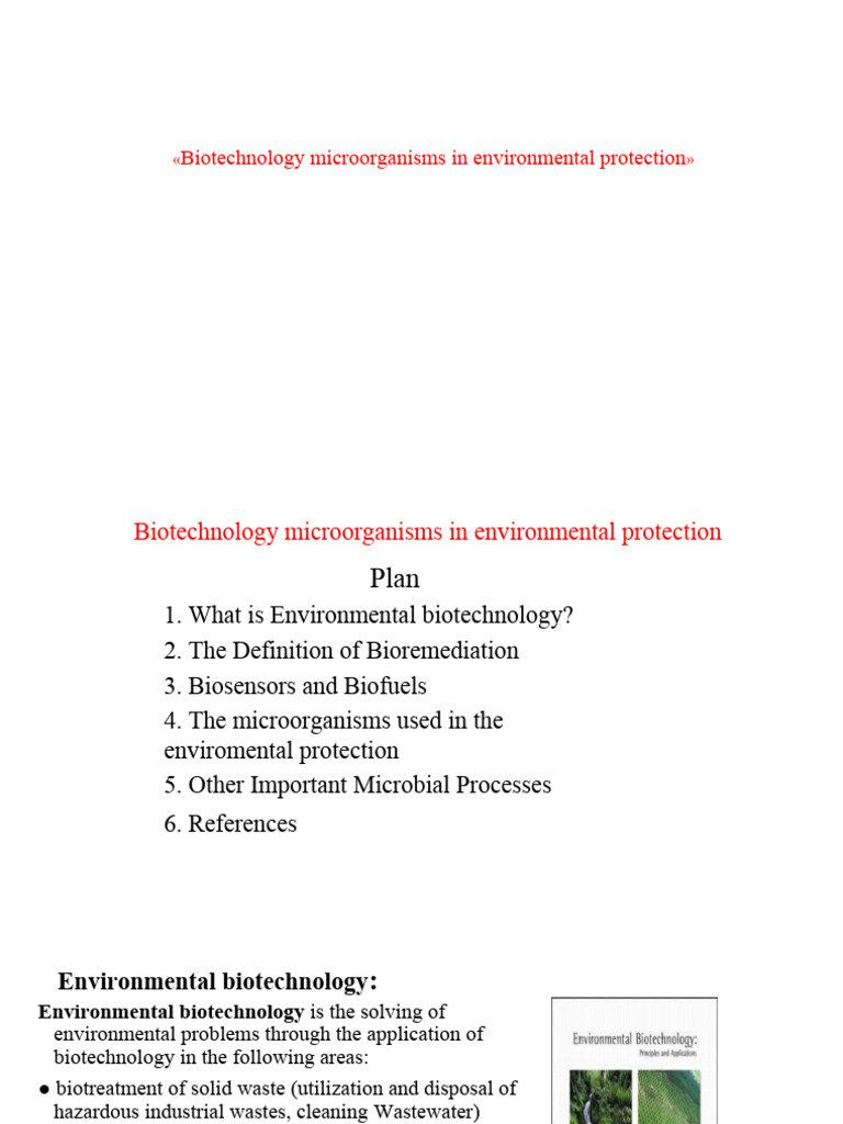 Biotechnology Microorganisms in Environmental Protection | PDF ...
