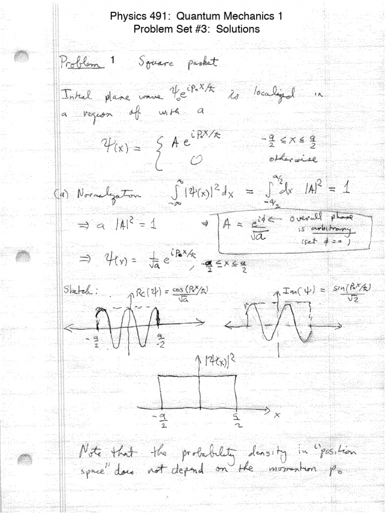 Phys491 PS03 Solutions | PDF | Wave Function | Waves