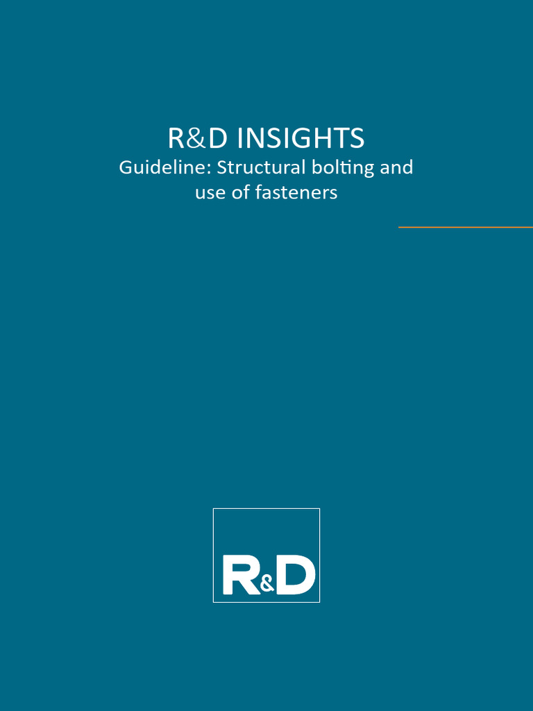 Whitepaper Structural Bolting and Use of Fasteners 1 | PDF | Screw ...