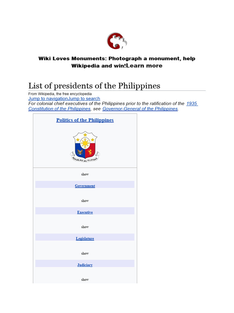 17th President of The Philippines and Others | PDF | President Of The ...