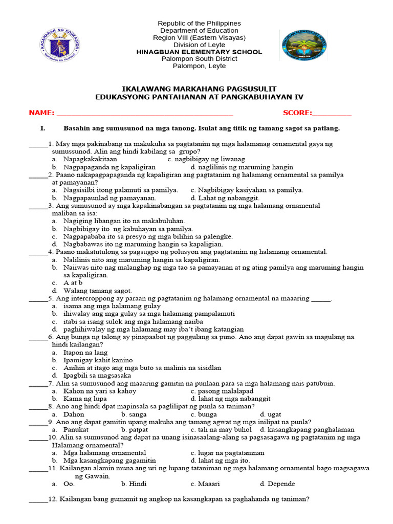 PT - Epp 4 - Q2 | PDF