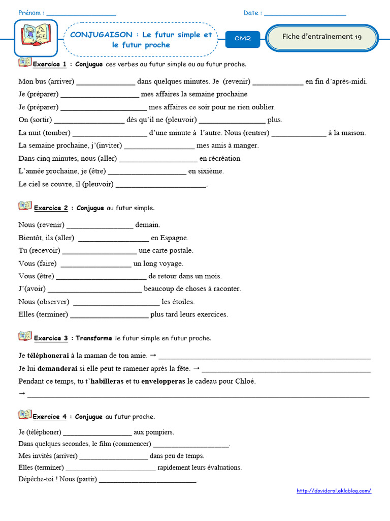 Fiche 19 Futur Simple Et Futur Proche | PDF