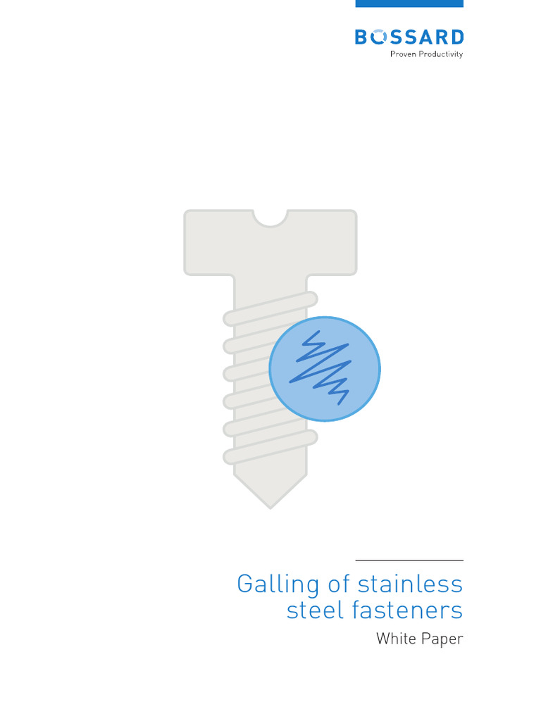 Preventing Galling in Stainless Steel Fasteners | PDF | Stainless Steel ...