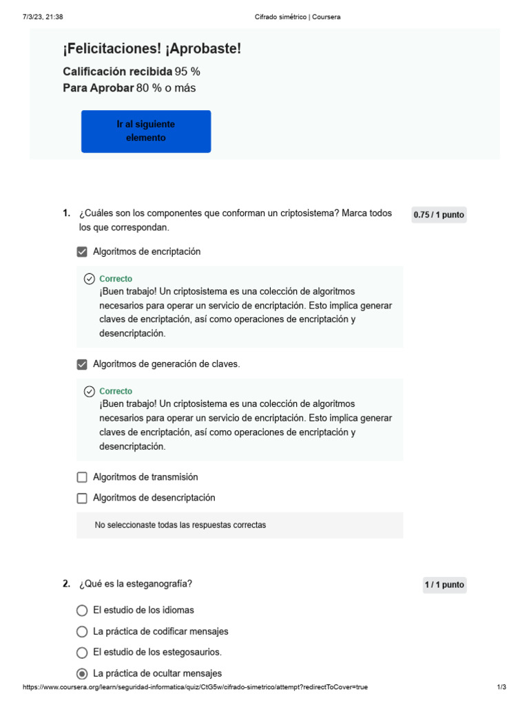 Cifrado Simetrico 95 Coursera PDF | PDF | Cifrado | Clave (criptografía)
