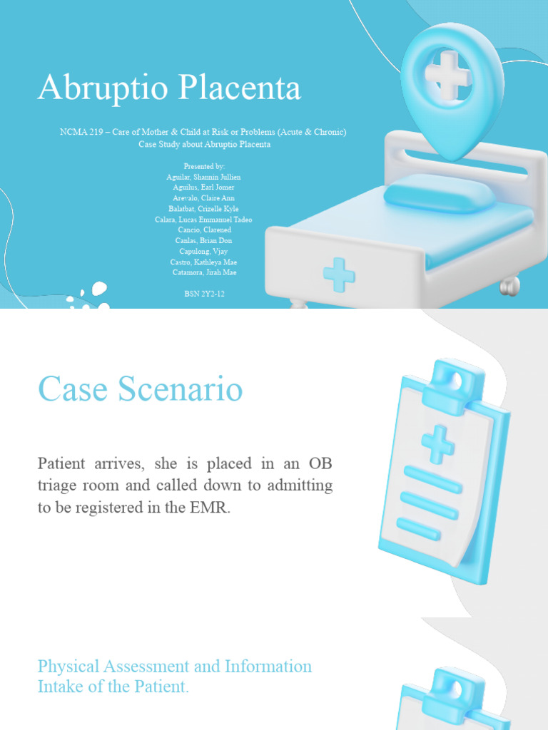 Abruptio Placenta Case Study | PDF | Uterus | Clinical Medicine
