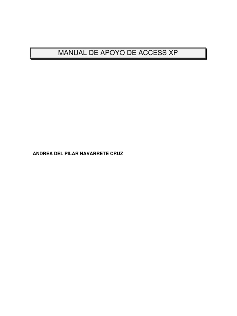 Guía completa para el uso de Access XP | PDF | Tabla (base de datos) | SQL