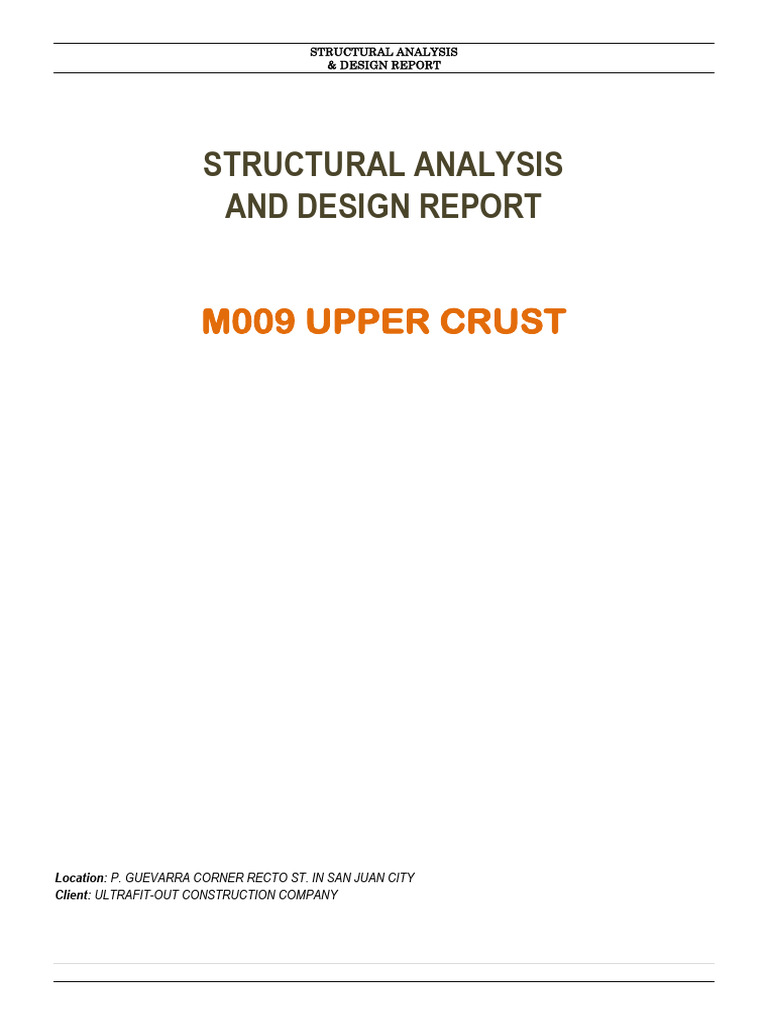 Structural Analysis and Design Report-M009 Upper Crust | PDF | Buckling | Structural Steel