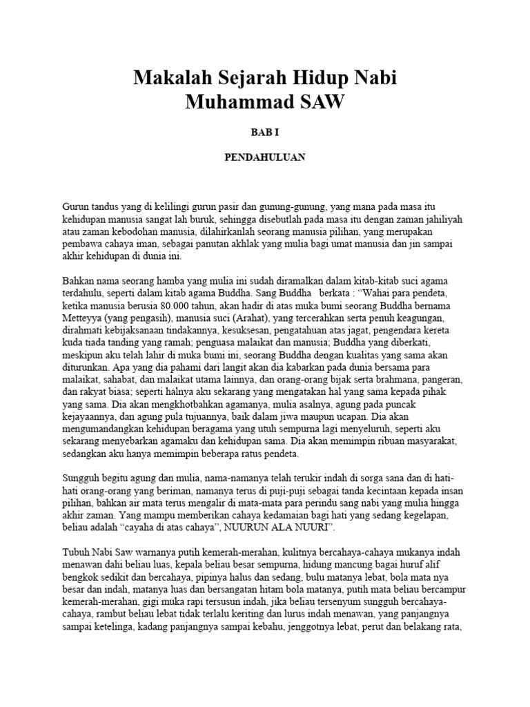 Makalah Nabi Muhammad Saw | PDF