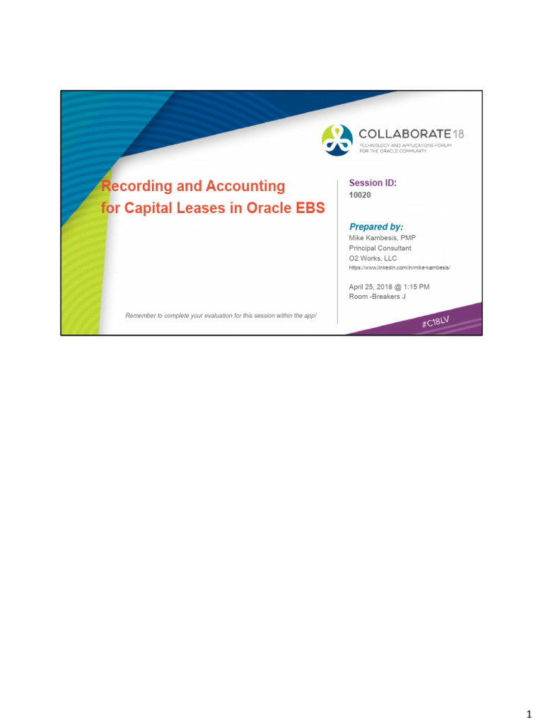 Recording Capital Leases in Oracle EBS | PDF | Accounts Payable | Lease