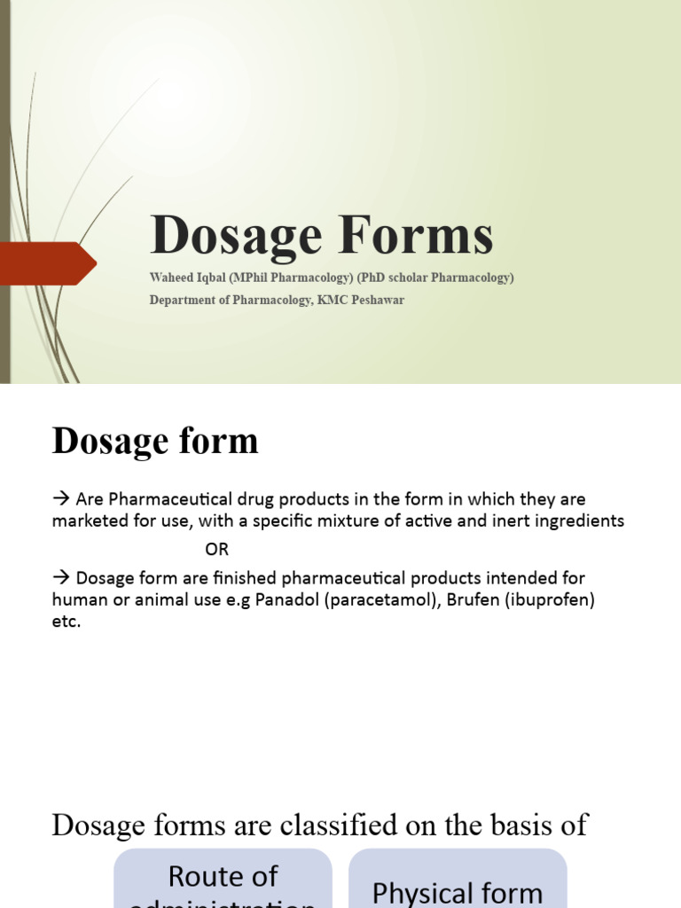 Dosage Forms | PDF | Topical Medication | Tablet (Pharmacy)