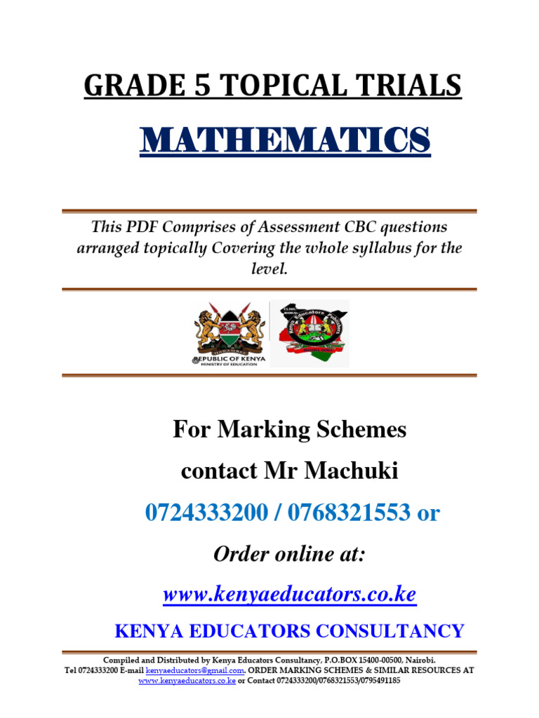 Grade 5 Mathematics Topical Questions Homework | PDF | Business